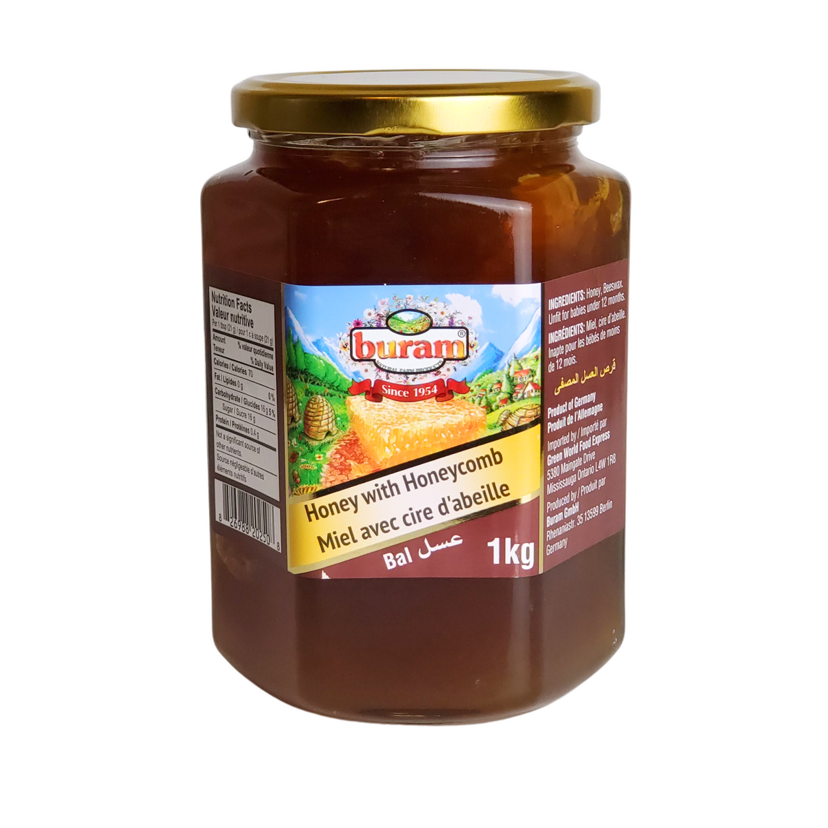 Buram Honey with Honeycomb 1 KG – Souk Med (Grab)